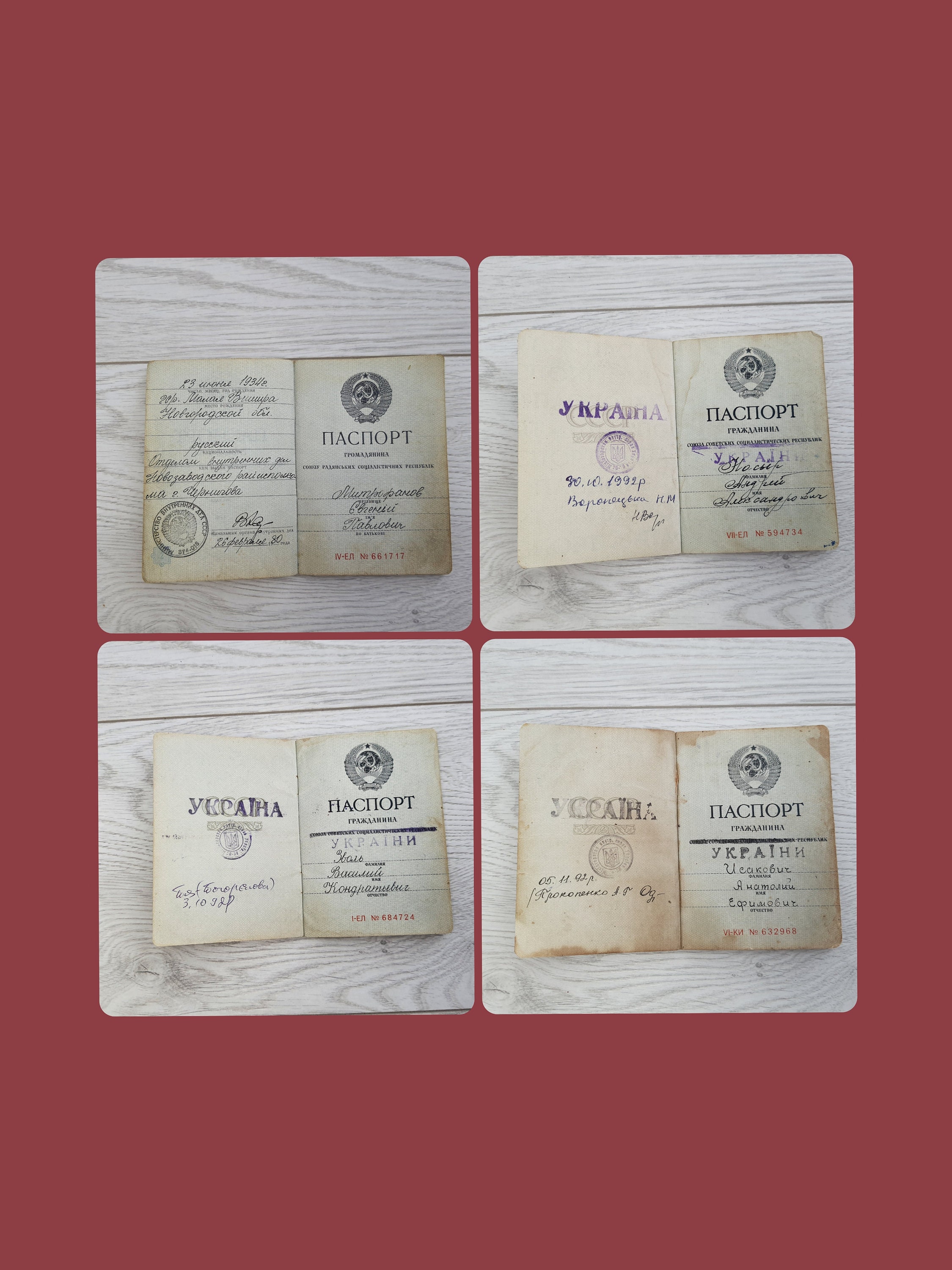 Original USSR Passport Union of Soviet Socialist Republics Document ...