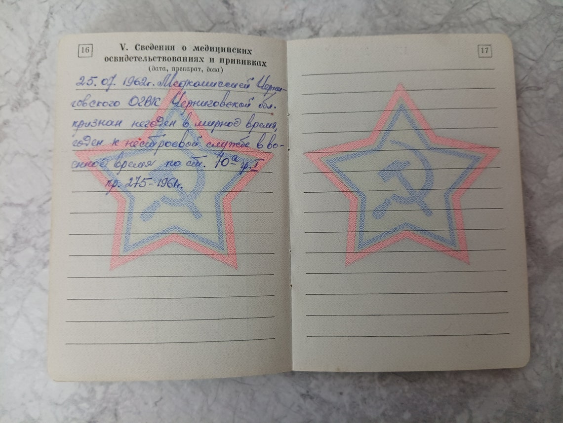 Old Soviet Military Idussr Documentussr Military Idoriginal - Etsy