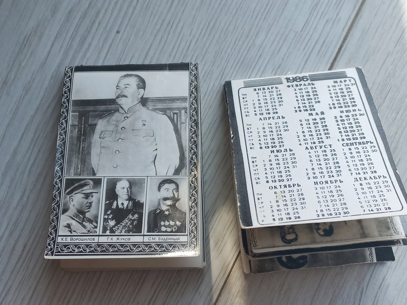 Calendars V.i.stalin, Soviet Calendar, USSR, 2 Pieces 1982 and 1986 ...