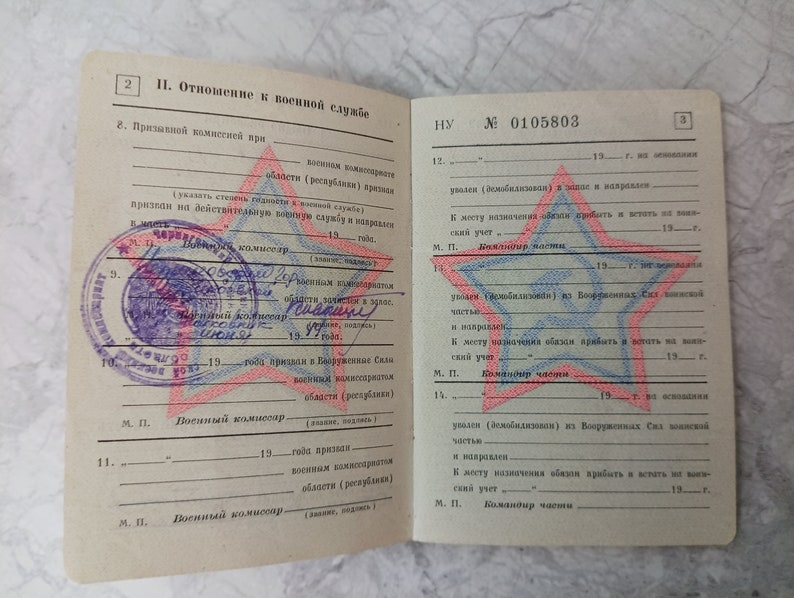 Old Soviet Military Id,ussr Document,ussr Military Id,original Soviet ...