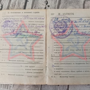 Original Old Soviet Military ID Ussr Document Ussr Military ID Soviet ...