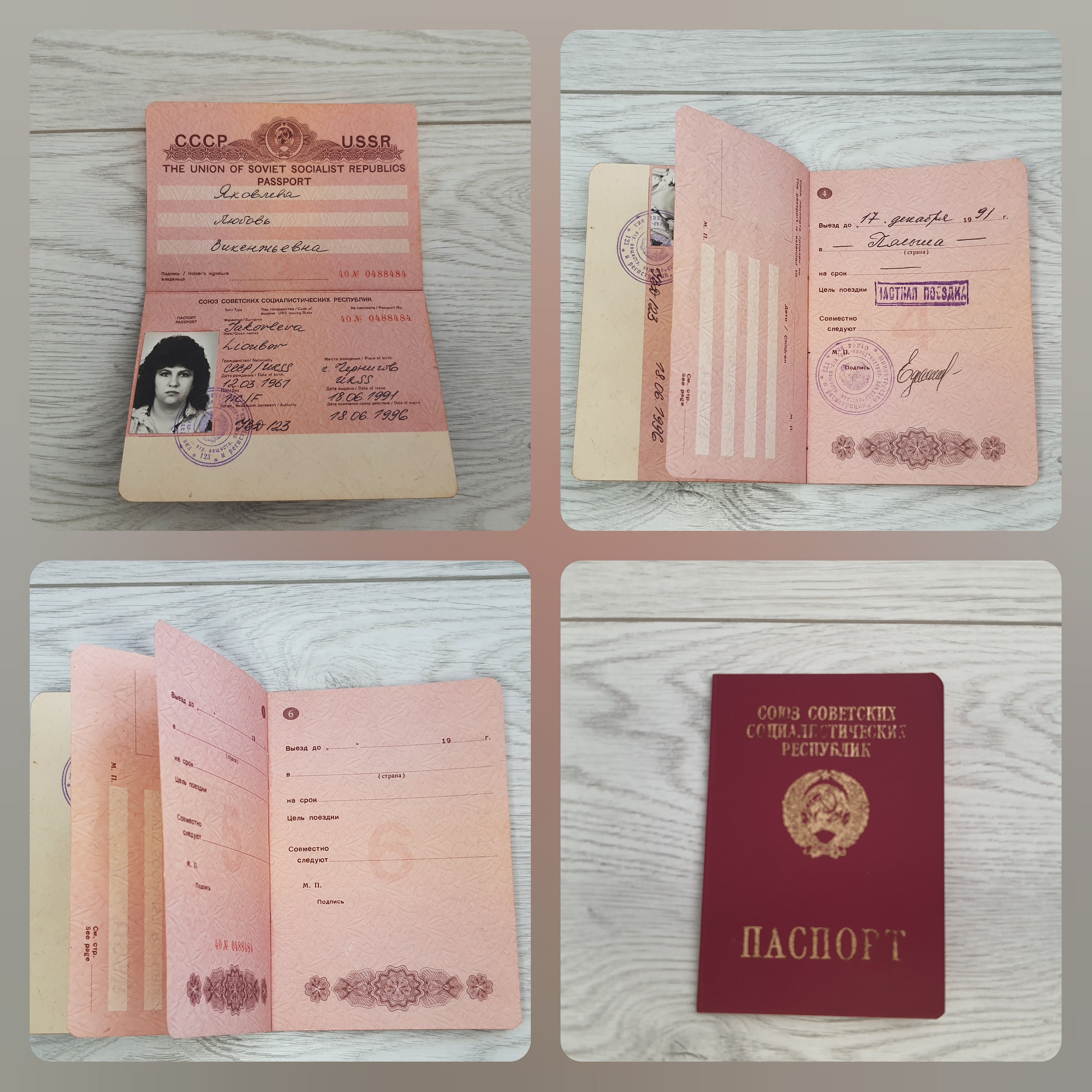 USSR Passport Union of Soviet Socialist Republics Document - Etsy