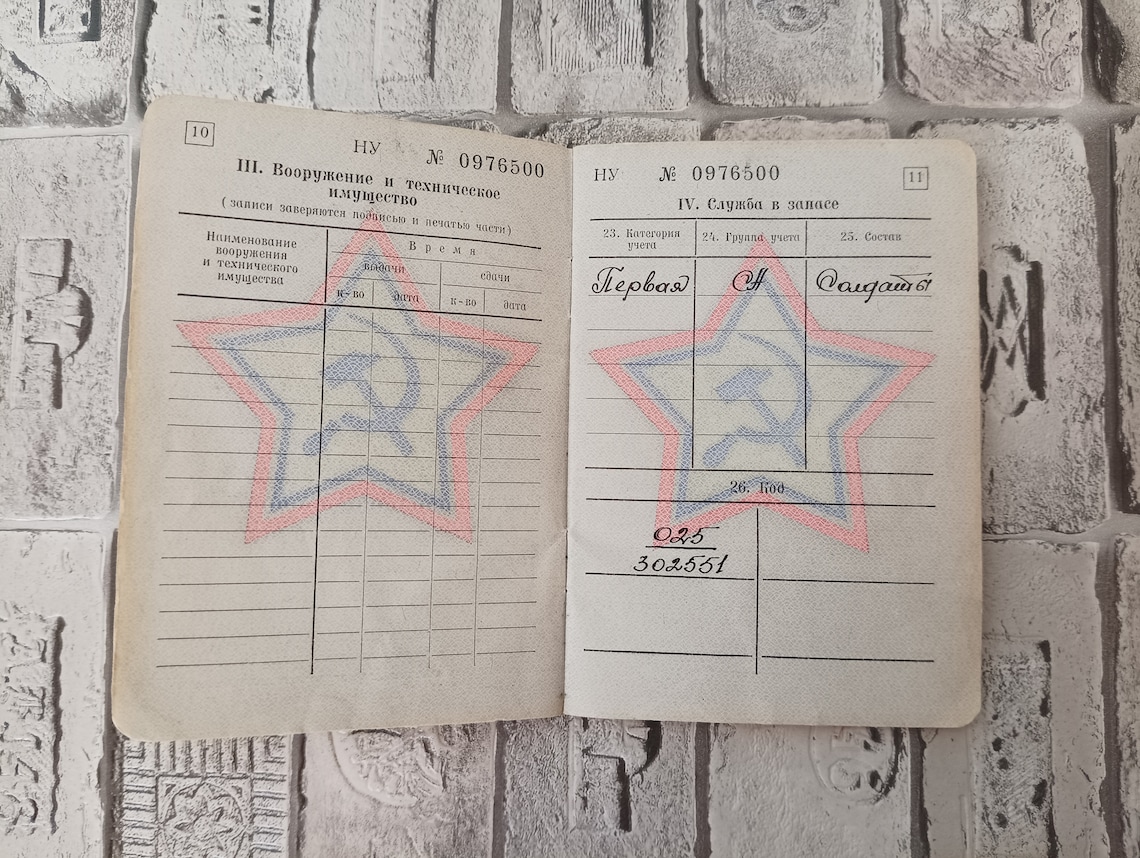 Old Soviet Military Idussr Documentussr Military Idoriginal - Etsy