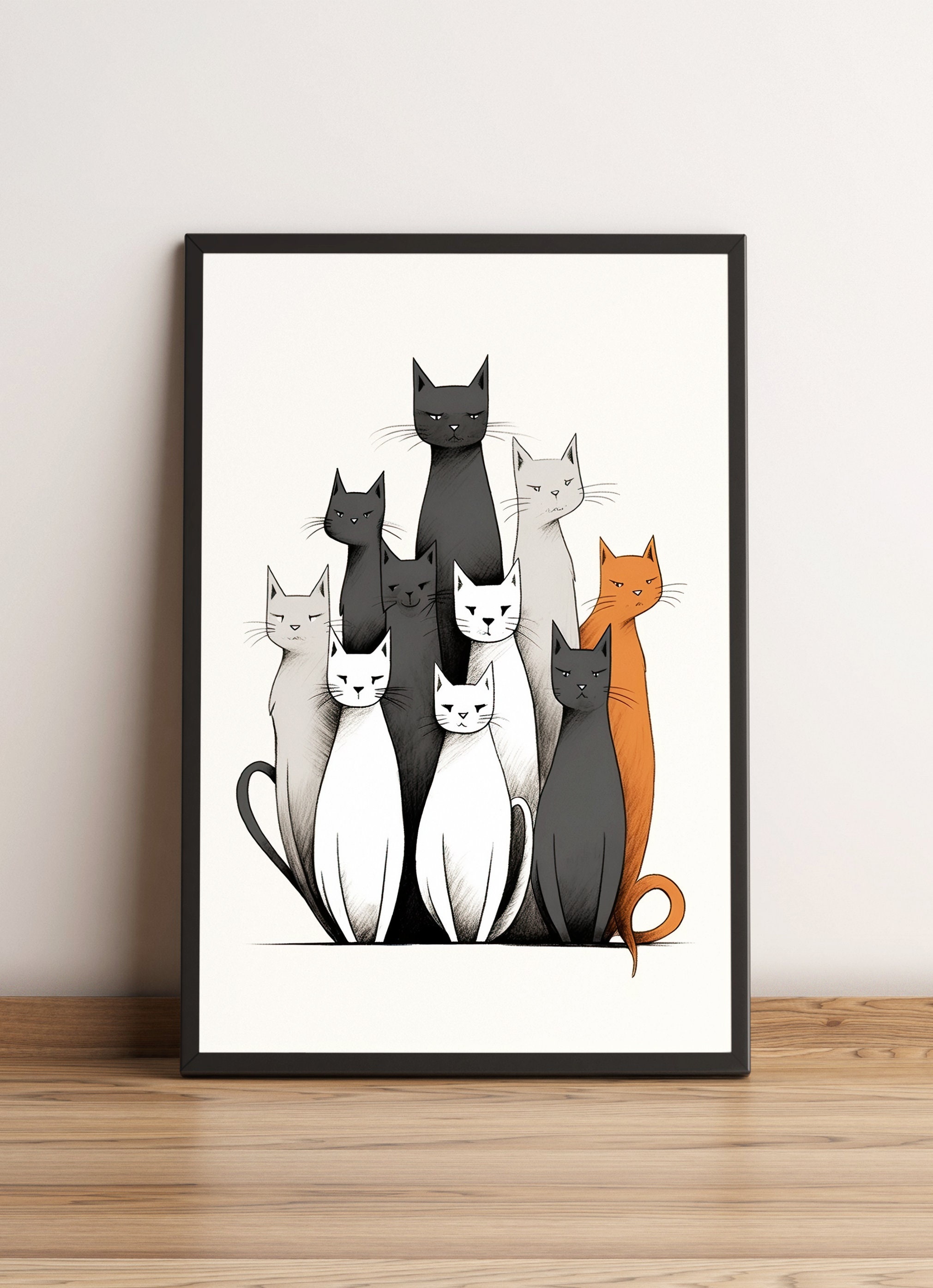 9 Grumpy Cats / Poster Print Wall Art / Cat Lover Gift - Etsy