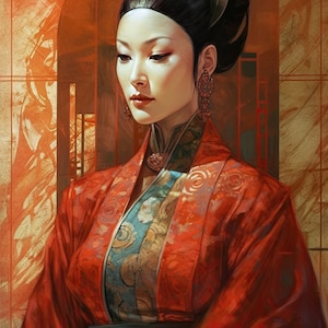 Portrait of Chinese Empress / Poster, Print, Wall Art / Chinese, Brush ...