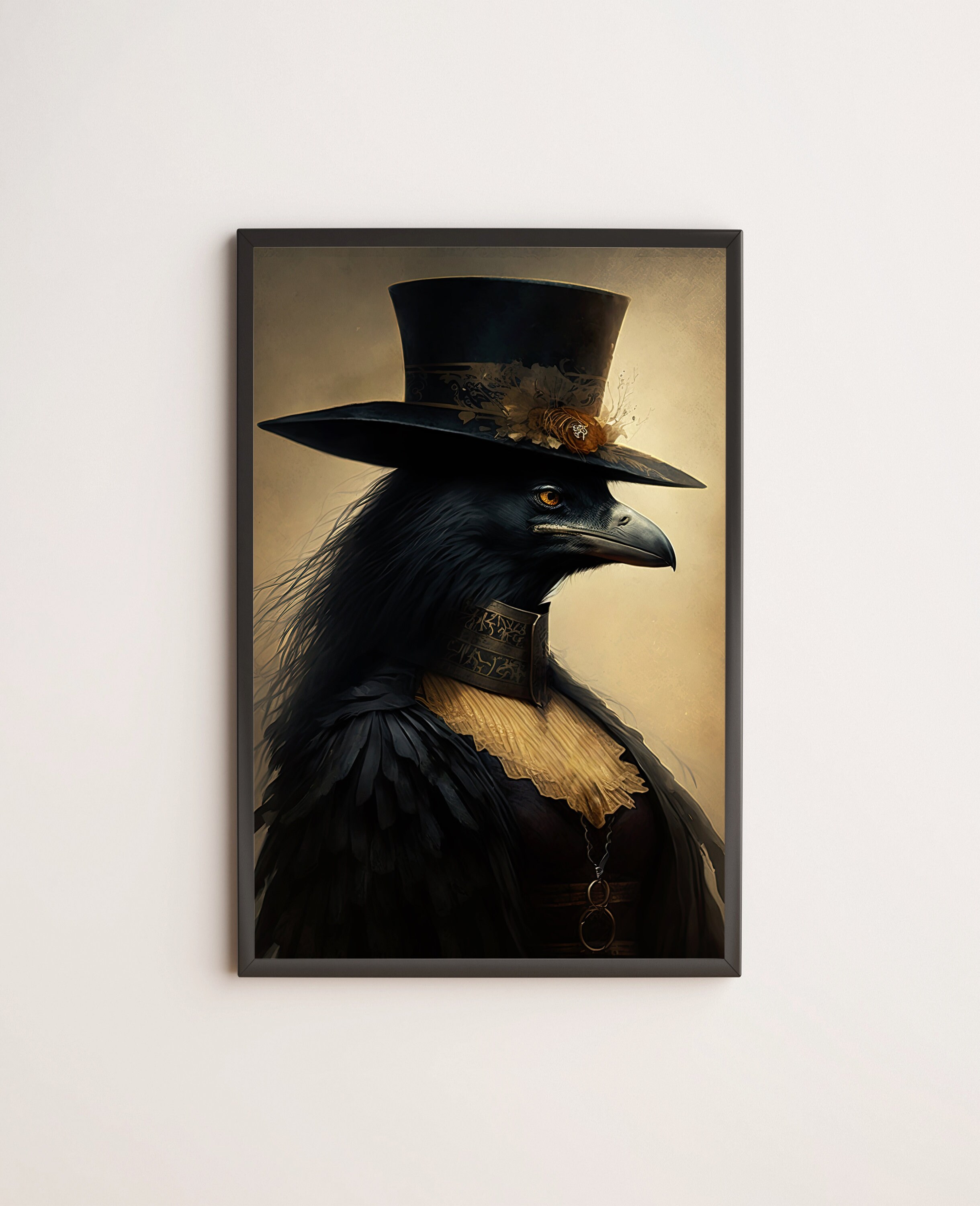 Victorian Crow, Raven in Dress, Portrait / Poster, Print, Wall Art ...