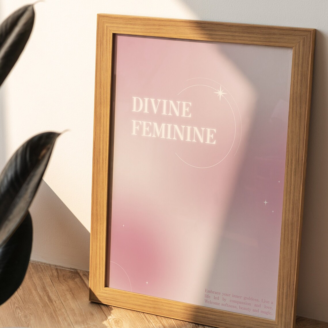 Divine Feminine Pink Gradient Poster Law of Attraction and - Etsy