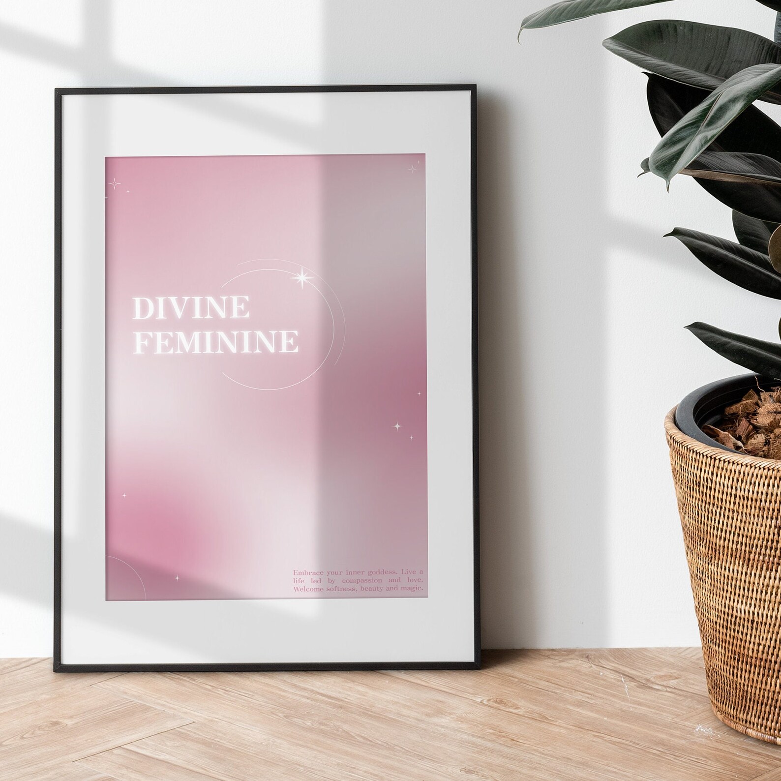Divine Feminine Pink Gradient Poster Law of Attraction and Affirmations ...