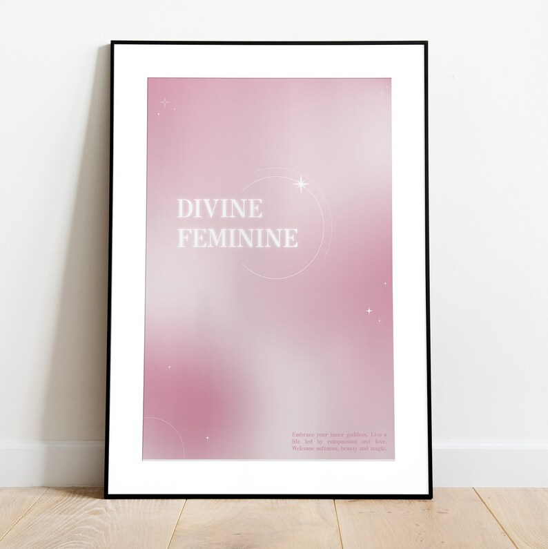 Divine Feminine Pink Gradient Poster Law of Attraction and Affirmations ...