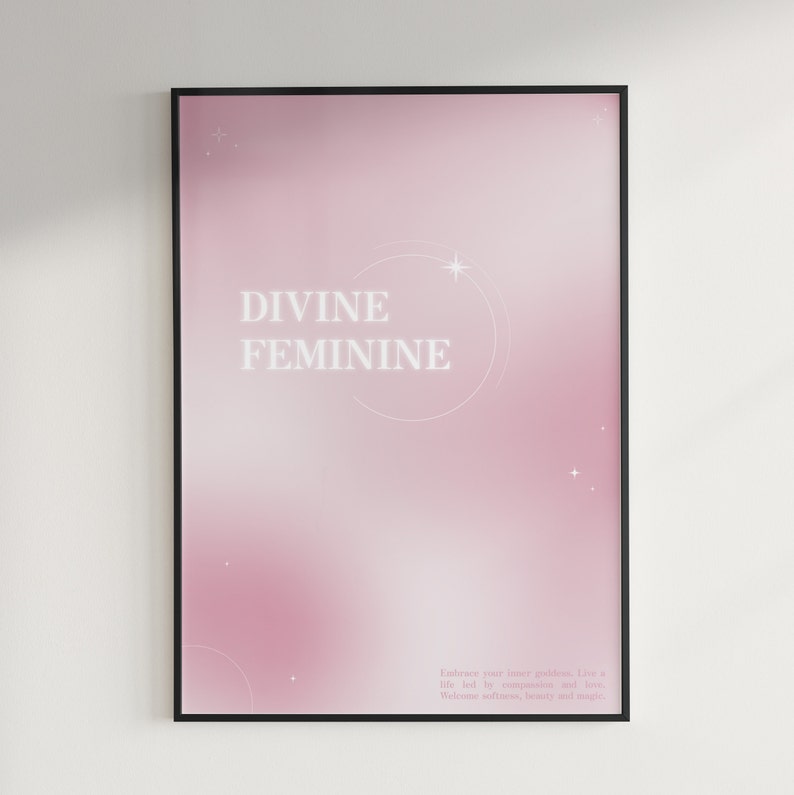 Divine Feminine Pink Gradient Poster Law of Attraction and Affirmations ...