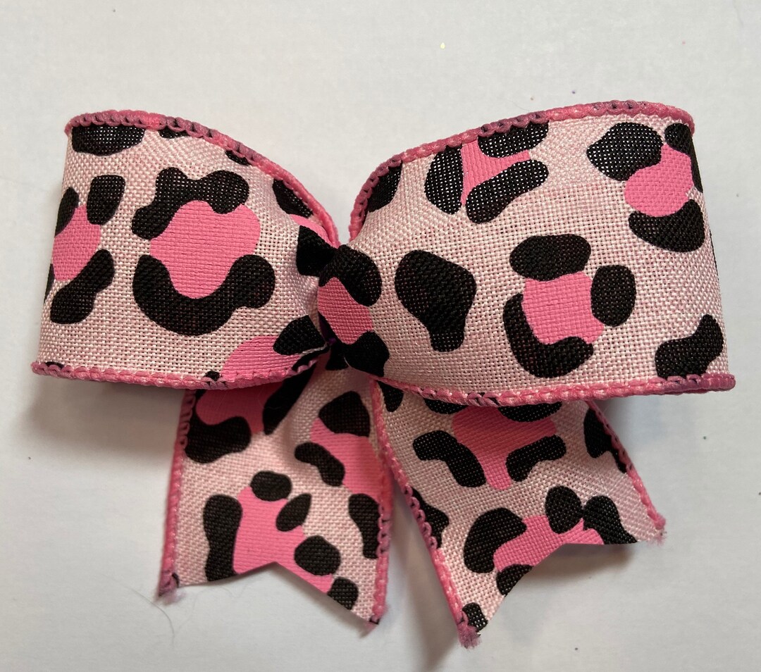 10 Pink Animal Leopard Cheetah Print Christmas Tree Bows, Pink Leopard ...