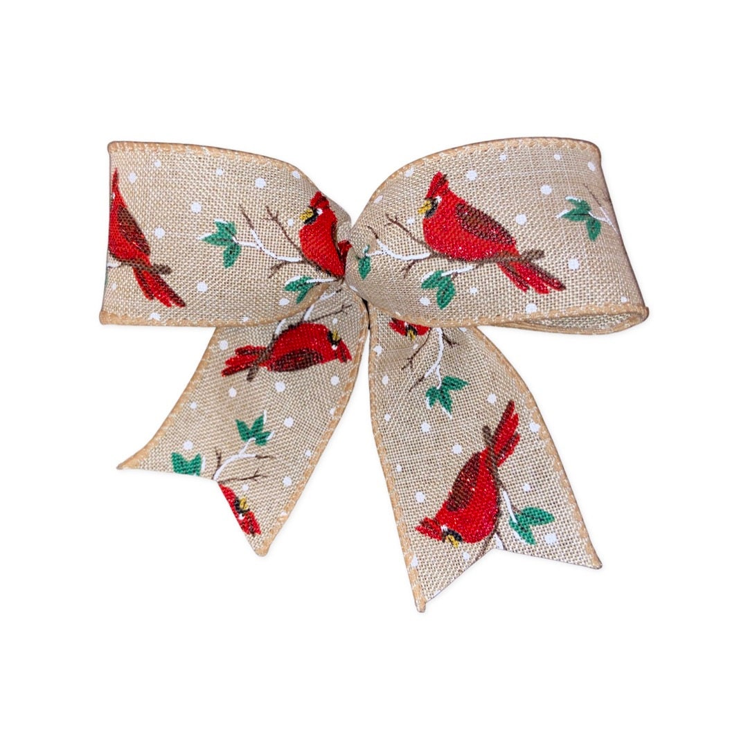 10 Red Glitter Cardinal Bird Berry Snow White Branches Christmas Tree ...