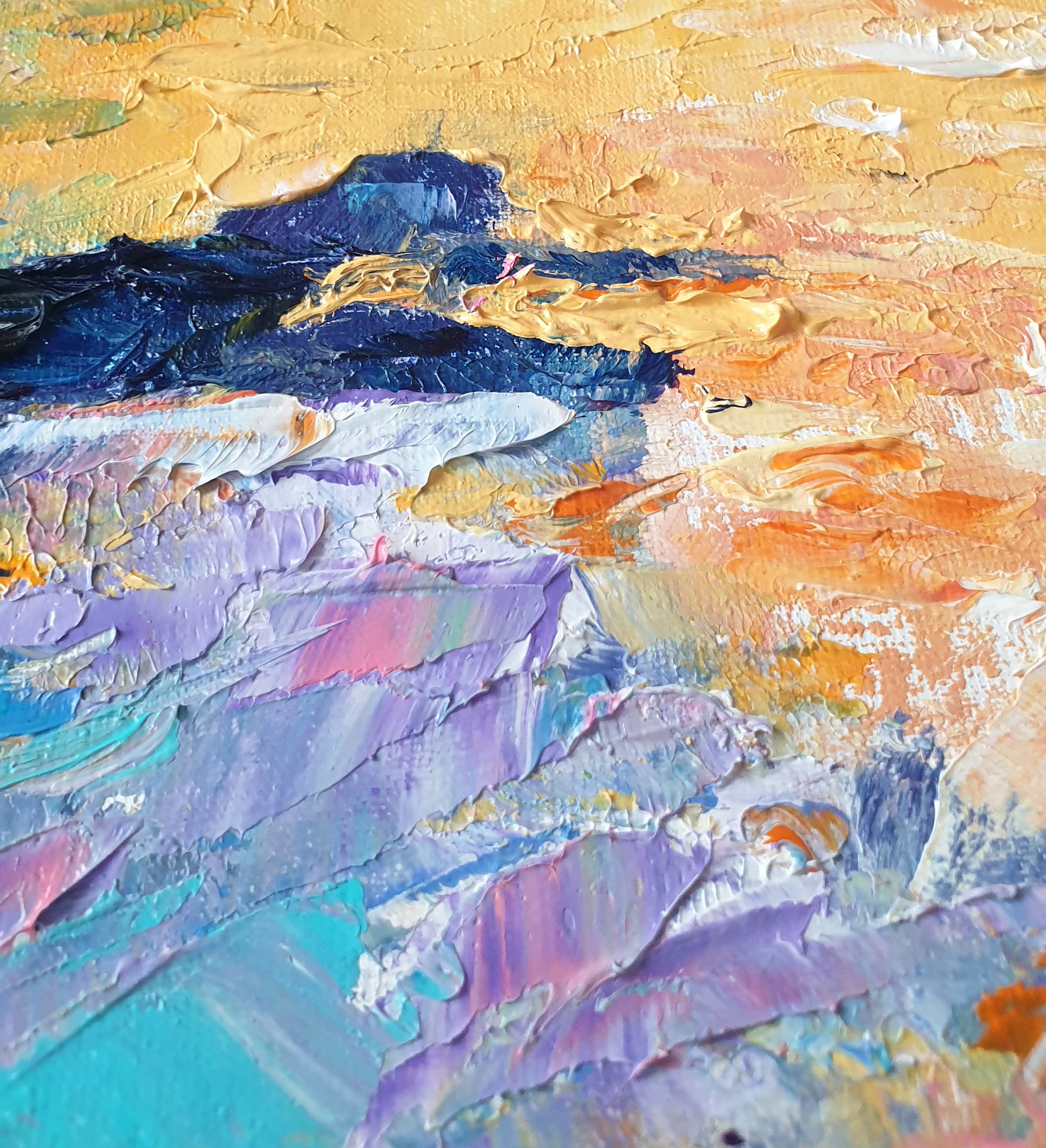 Florida Beach Painting Sunset Clouds Original Art Work Textured ...