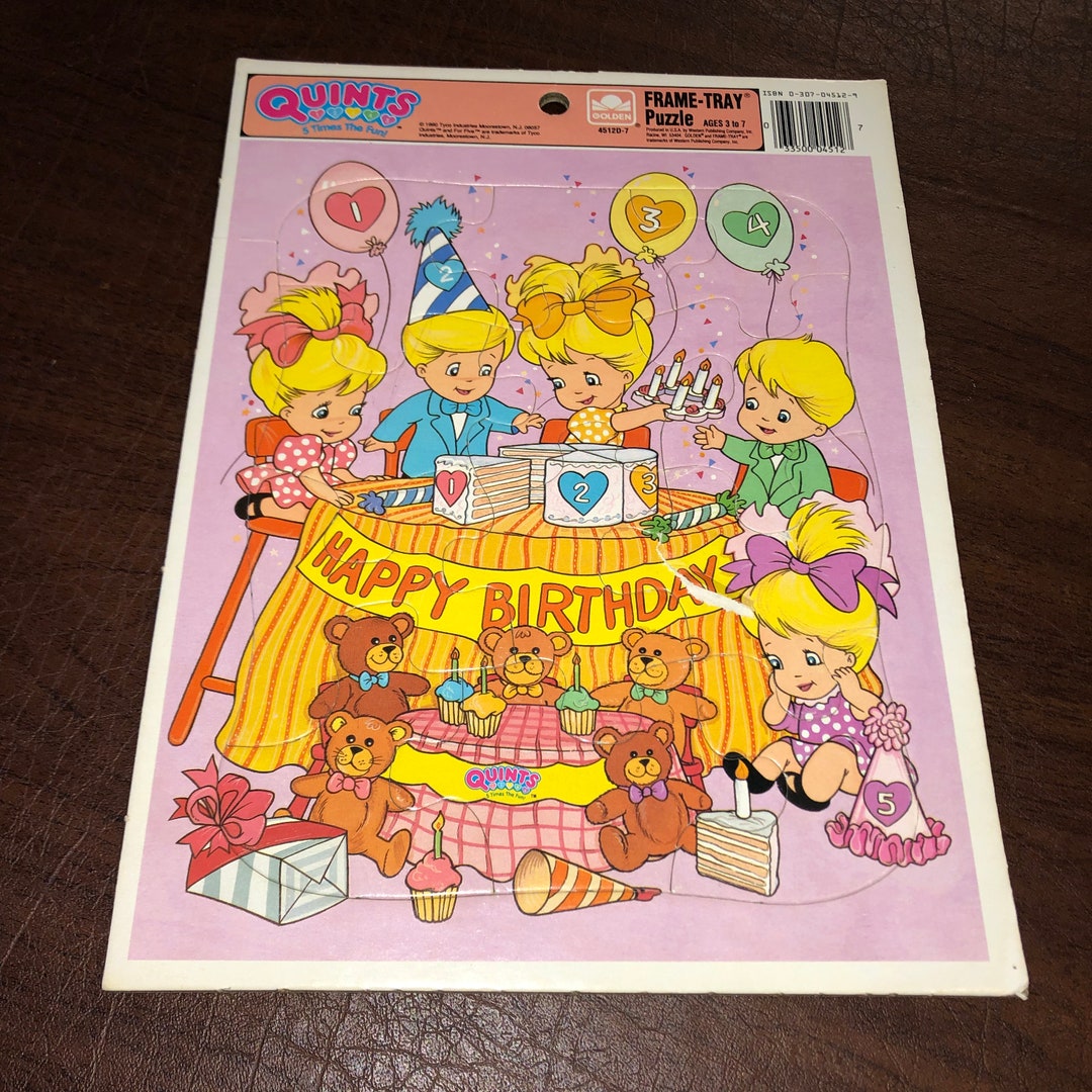 Quints Happy Birthday Board Puzzle - Etsy