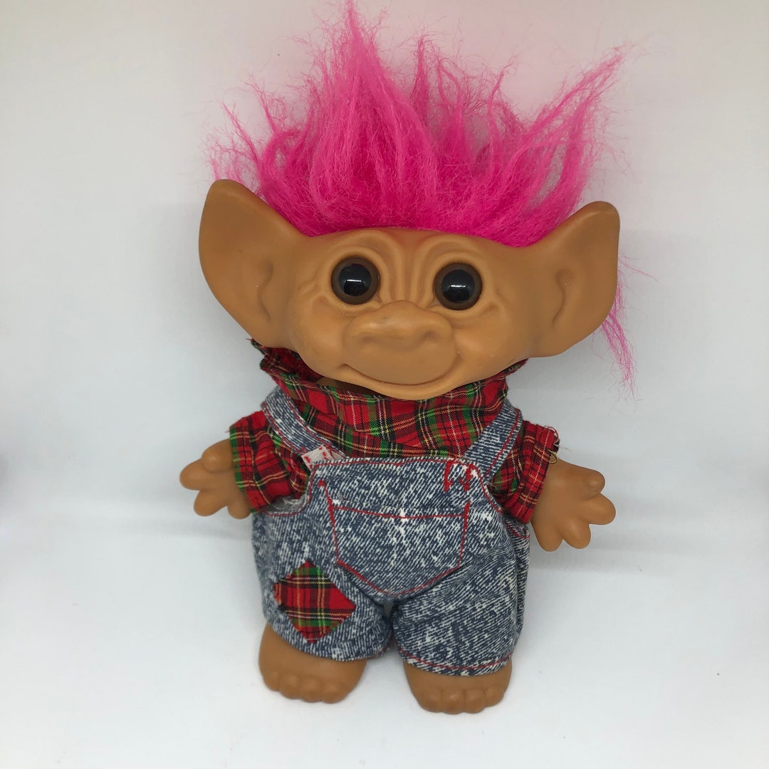 Pink Hair Troll Doll in Overalls Vintage - Etsy