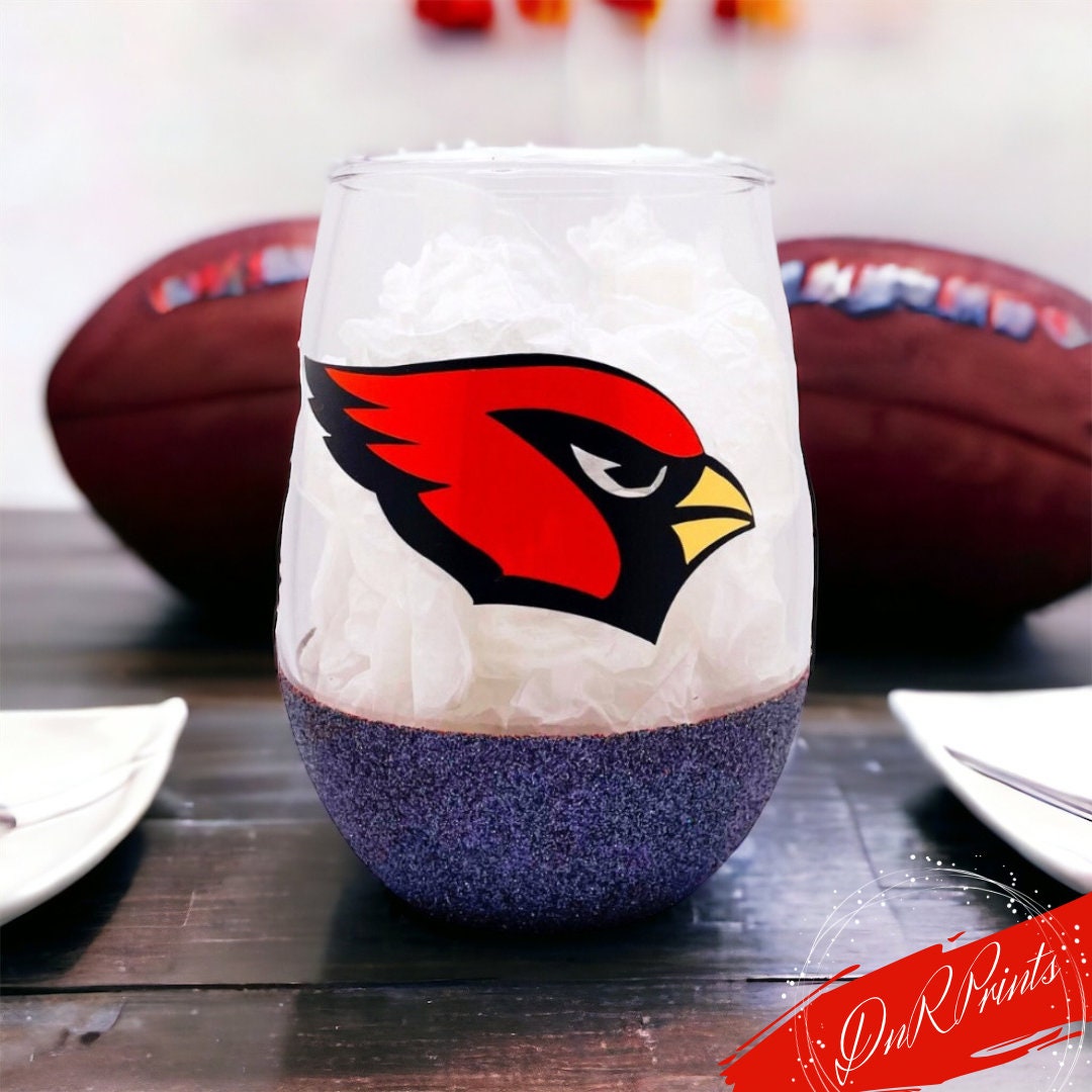 Arizona Cardinals Glitter Stemless Wine Glass: Football Fan Gift - Etsy
