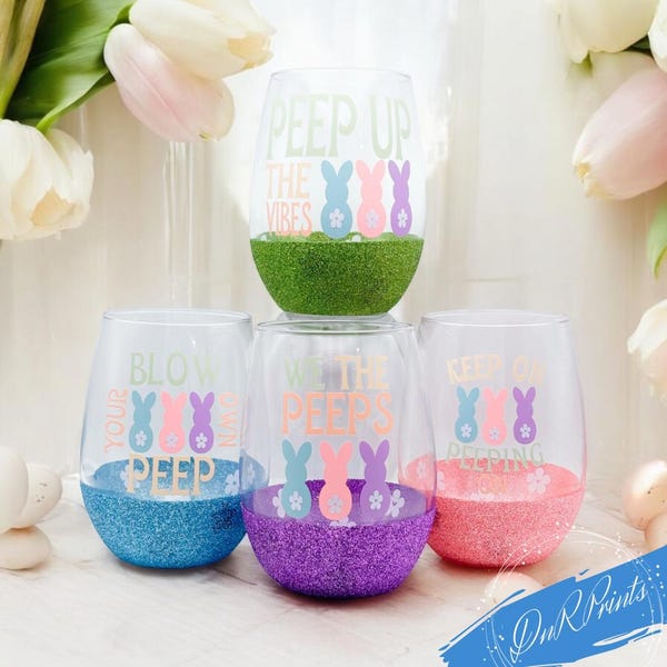 Easter Wine Glass - Etsy