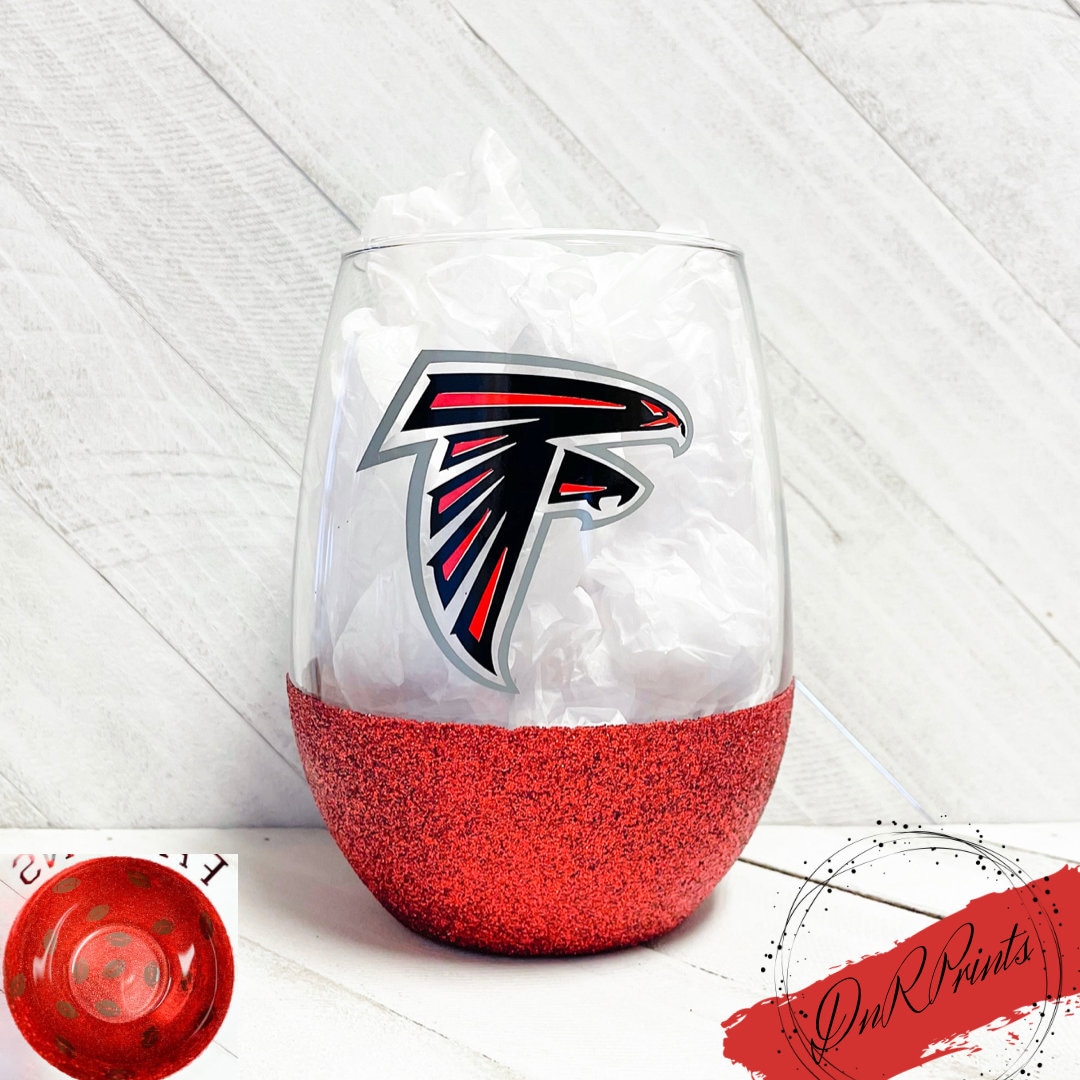 Atlanta Falcons Glitter Wine Glass / Football Glass / Sports - Etsy