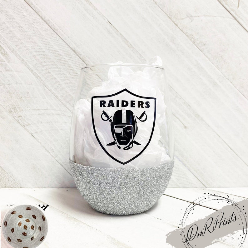 Las Vegas Raiders Glitter Wine Glass / Football Glass / Sports - Etsy