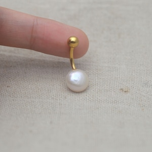Pearl Belly Button Ring - Etsy