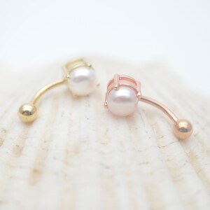 Freshwater Pearl Belly Button Ringselegant Belly Button - Etsy