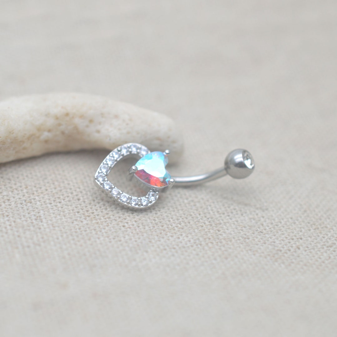 Heart Belly Button Ring,cute Belly Button Jewelry,navel Ring,sweet ...