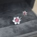 Red Diamond Flower Belly Button Ring,belly Button Jewelry,red Navel ...