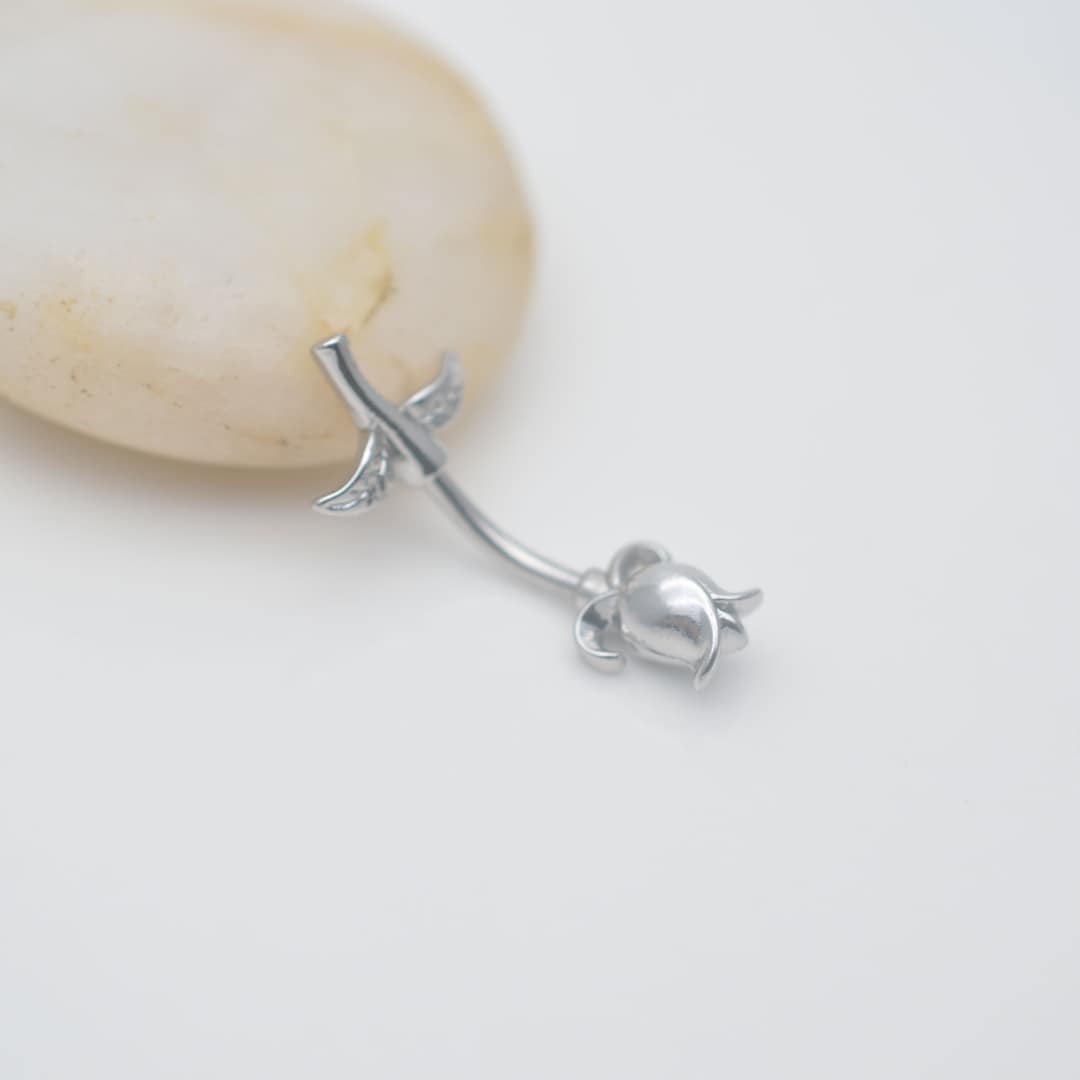 Rose Flower Belly Button Ringsbelly Button Jewelryrose Navel - Etsy