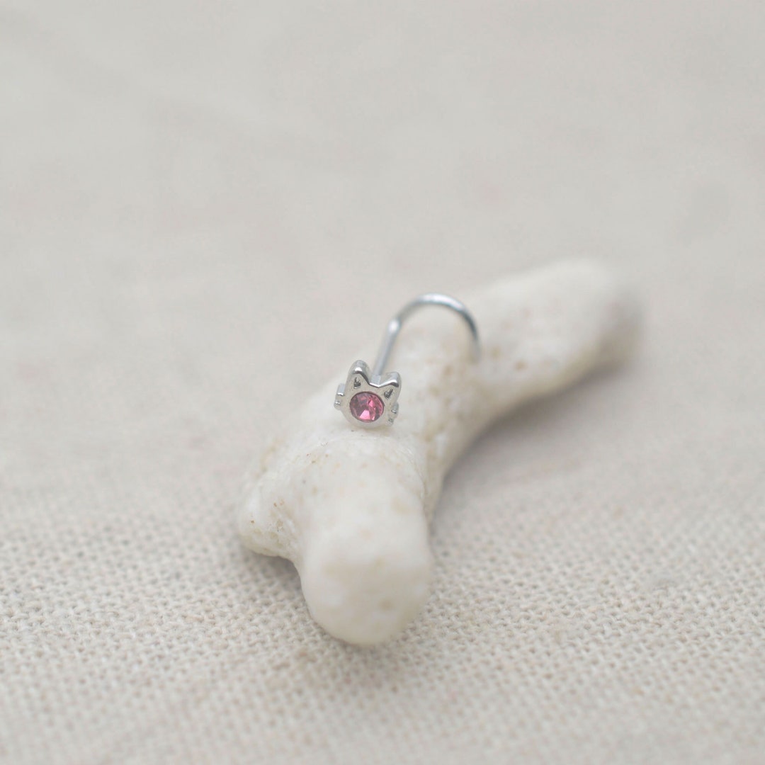 Cat Nose Ringcute Nose Studlittle Cat Nose Ringminimal Nose - Etsy