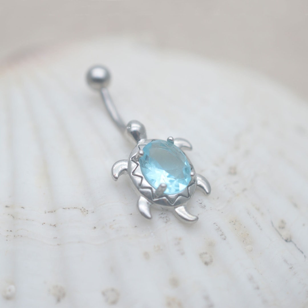 Belly Button Ring,turtle Belly Button Jewelry,navel Ring,tropical Belly ...