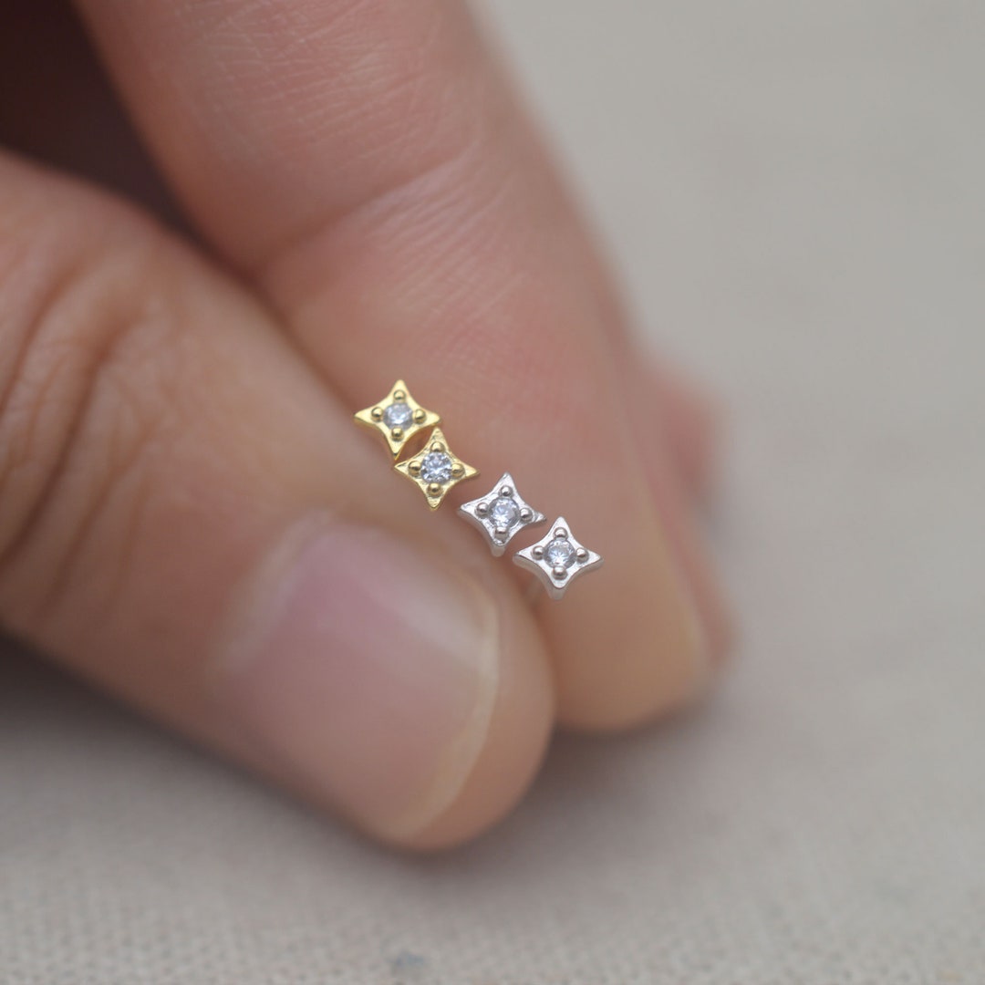 Tiny Nose Ring,diamond Nose Stud,sterling Silver Nose Ring,minimalist ...