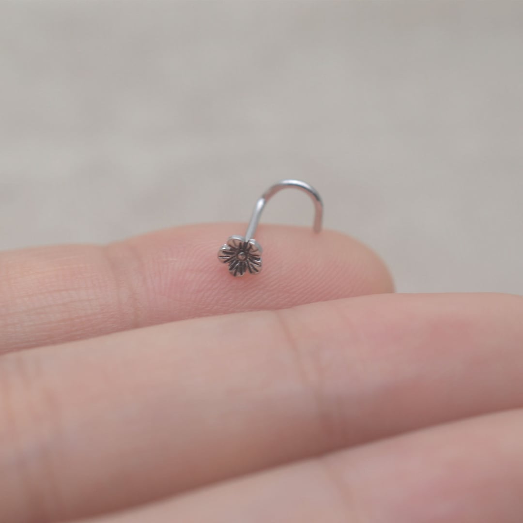 Floral Nose Ring,flower Nose Stud,vintage Nose Ring,minimalist Nose ...