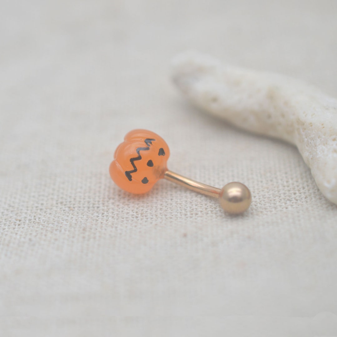 Pumpkin Belly Button Ring,belly Button Jewelry,navel Ring,pumpkin Belly ...