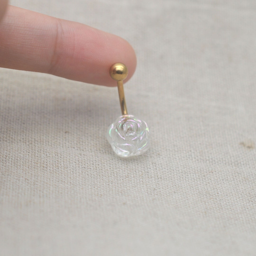 Belly Button Rings,rose Belly Button Jewelry, Floral Navel Ring,belly ...
