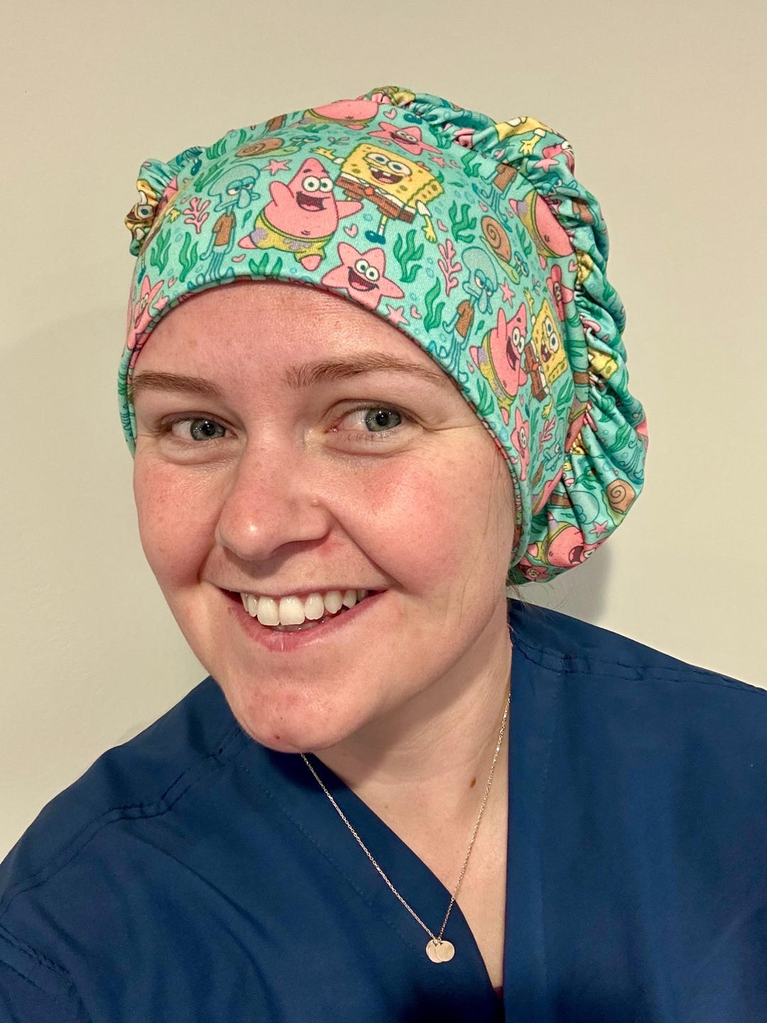 Sponge Cartoon Scrub Cap, Handmade Stretchy Soft Comfort, Chemo Cap - Etsy