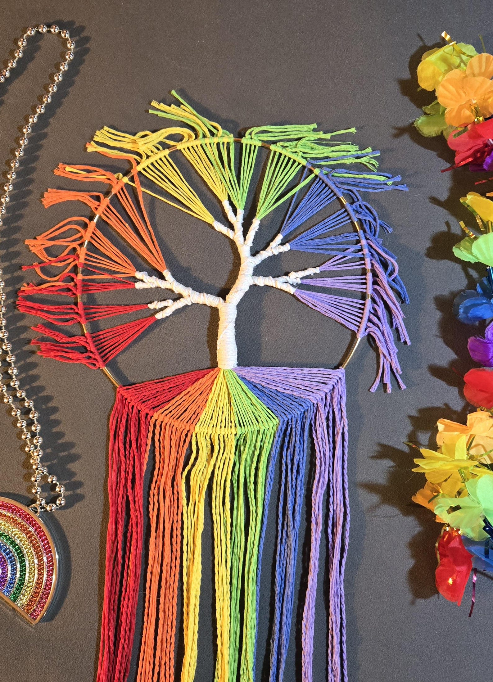 Rainbow Pride Tree of Life Macrame Wall Art - Etsy