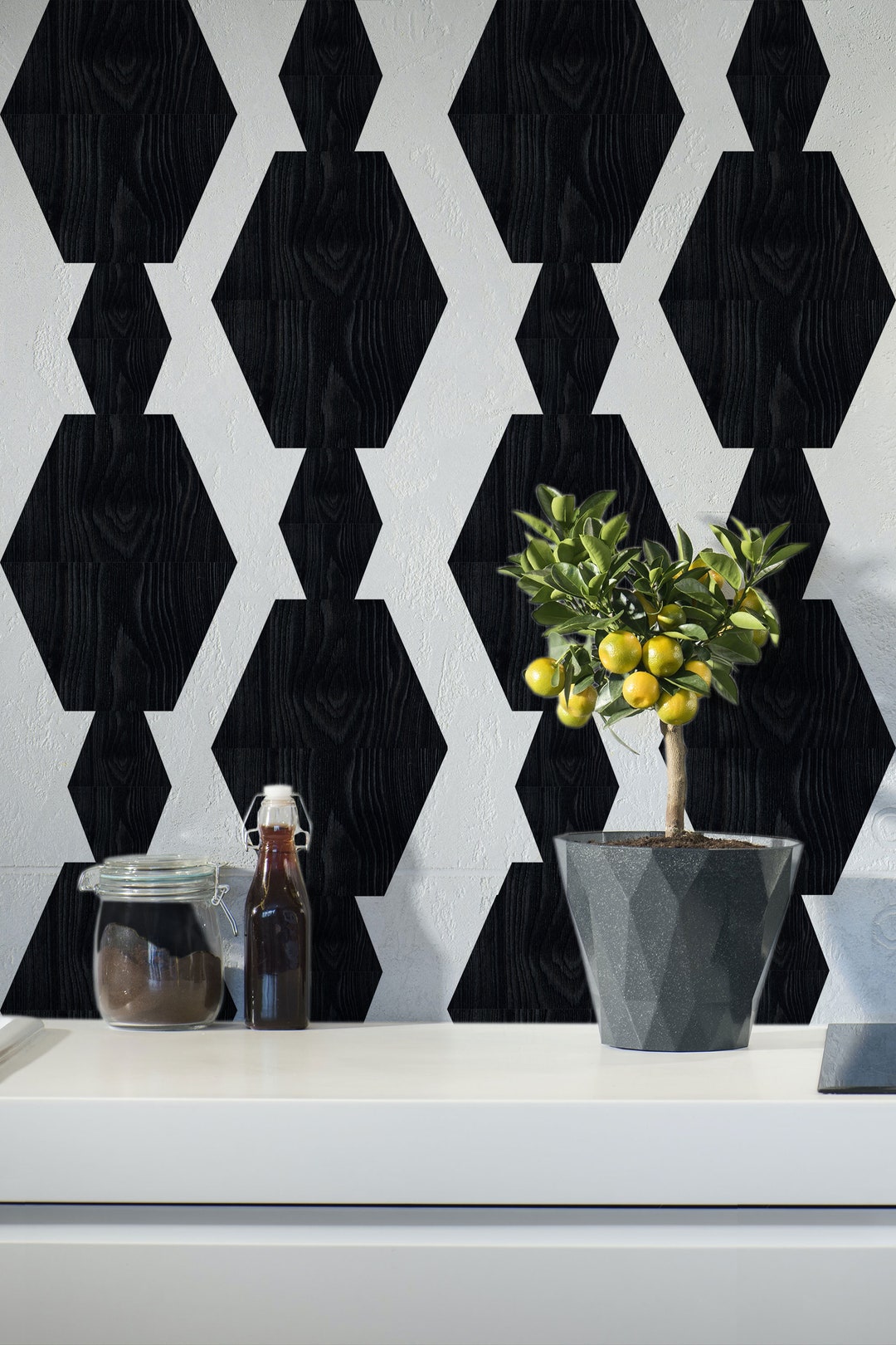 Infinity Wood Block Removable Wallpaper: Scandi Style, Self Adhesive - Etsy