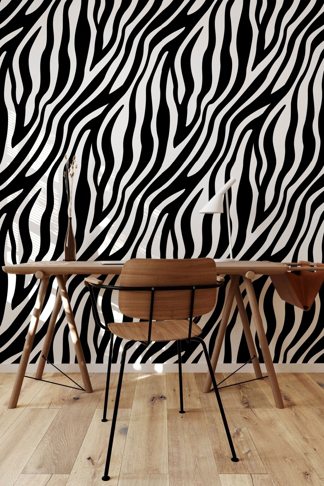 Zebra Pattern Wallpaper, Animal Print, Removable or Traditional ...