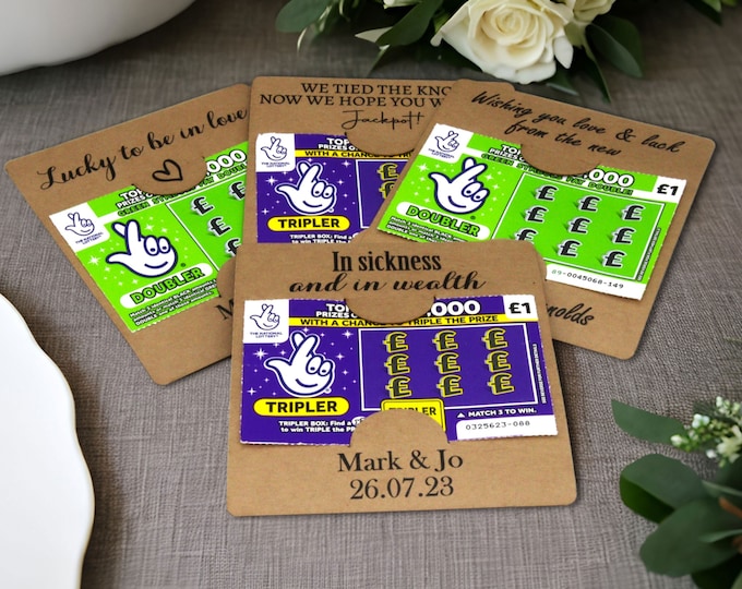 Wedding Favour Idea Scratch Card Wallet Wedding Favour. Personalised ...