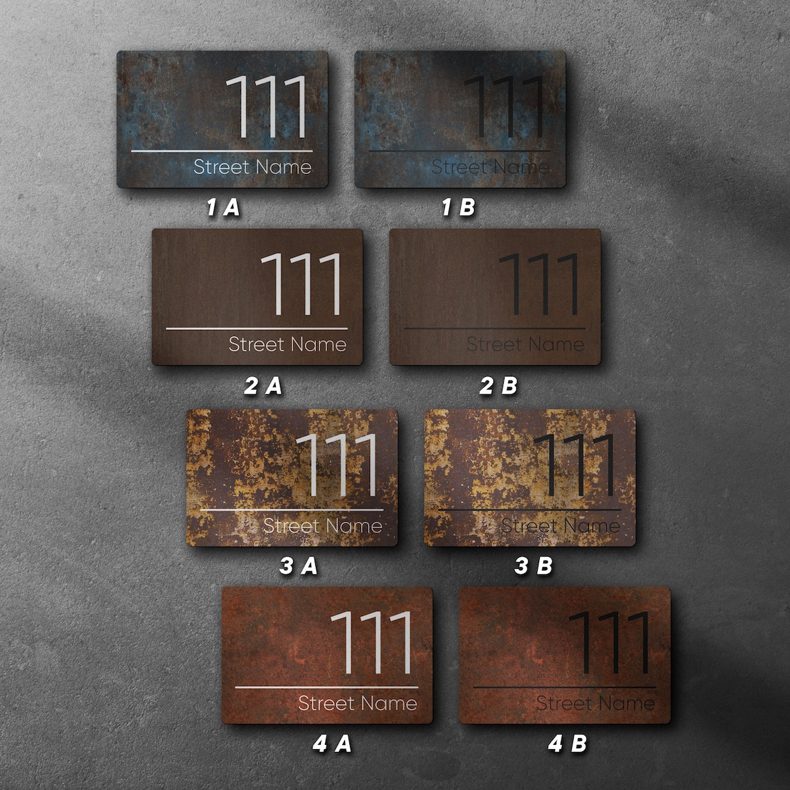 Personalised Contemporary Hidden Fixings Sign, Rusty Metal Style House ...