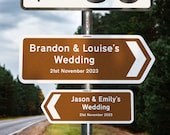 Personalised Metal Wedding Sign Direction Road Arrow Sign - Etsy UK