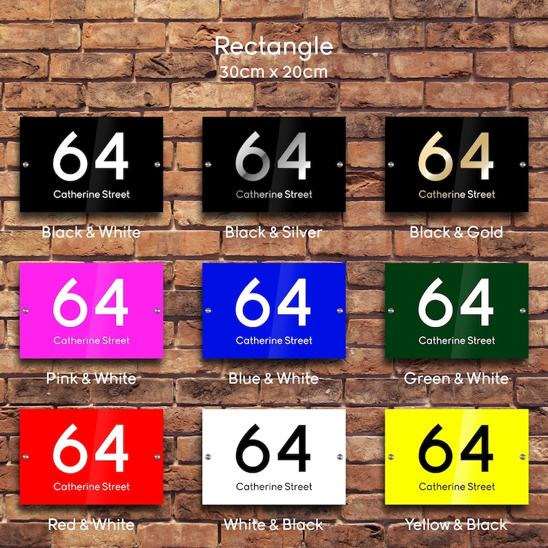 Acrylic Plastic House Number Slate Gate Sign Plaque Modern | Etsy