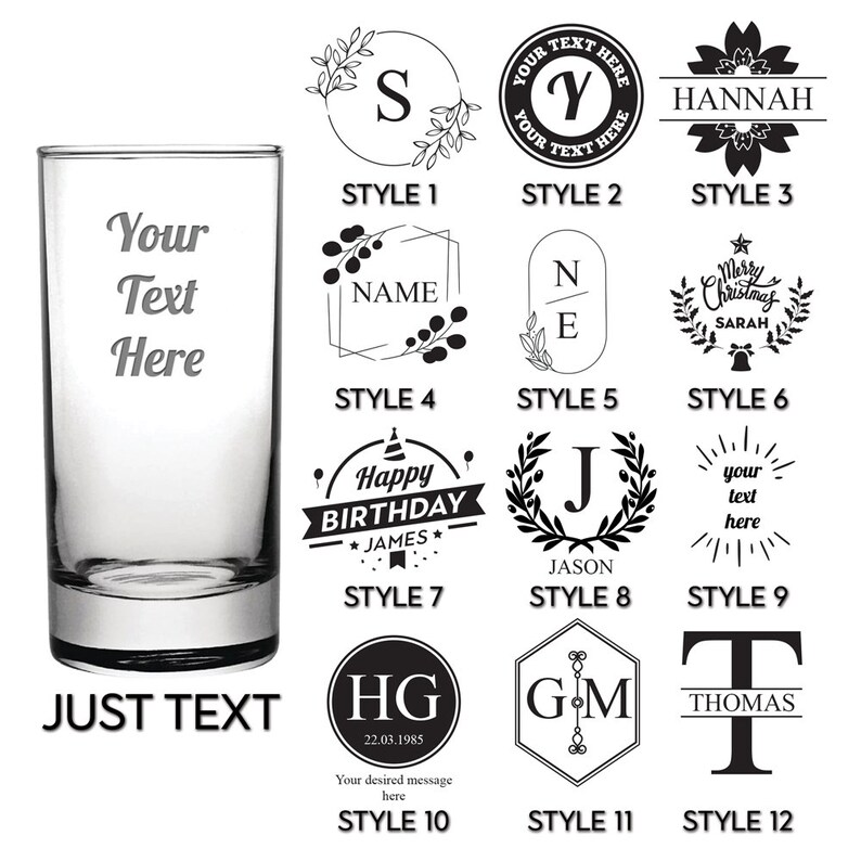 Personalised Glass Engraved Glasses Gift Custom Text on | Etsy