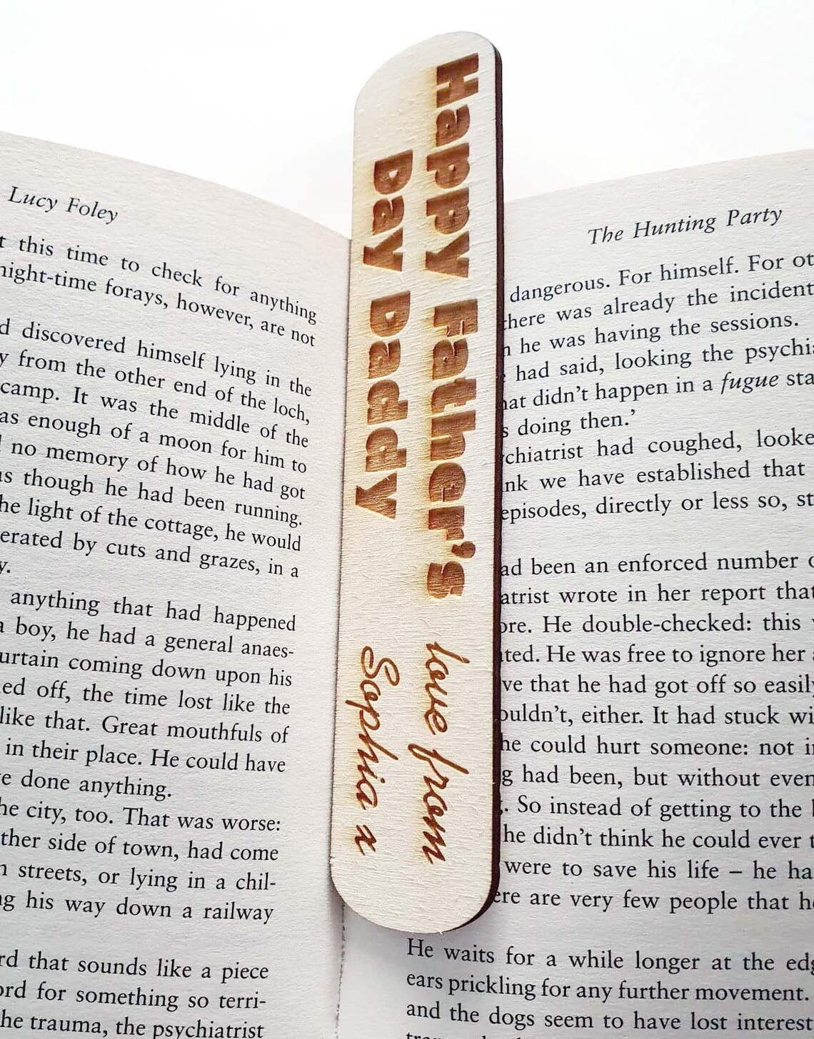 Personalised Wooden Bookmark Fathers Day Gift, Birthday, Anniversary ...
