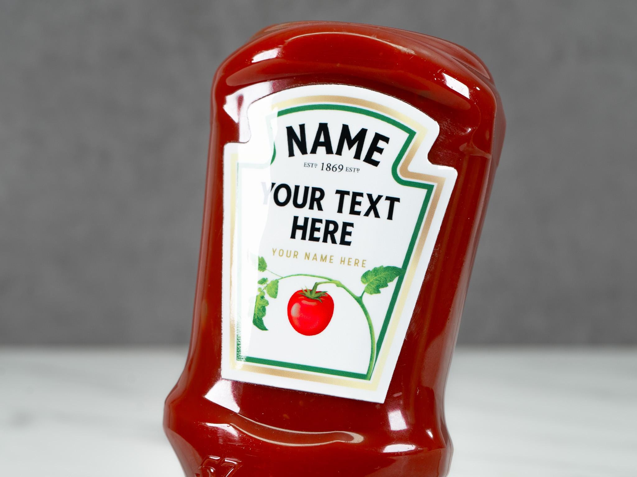 Personalised Ketchup Label Funny Gift - Custom Tomato Ketchup Sauce ...