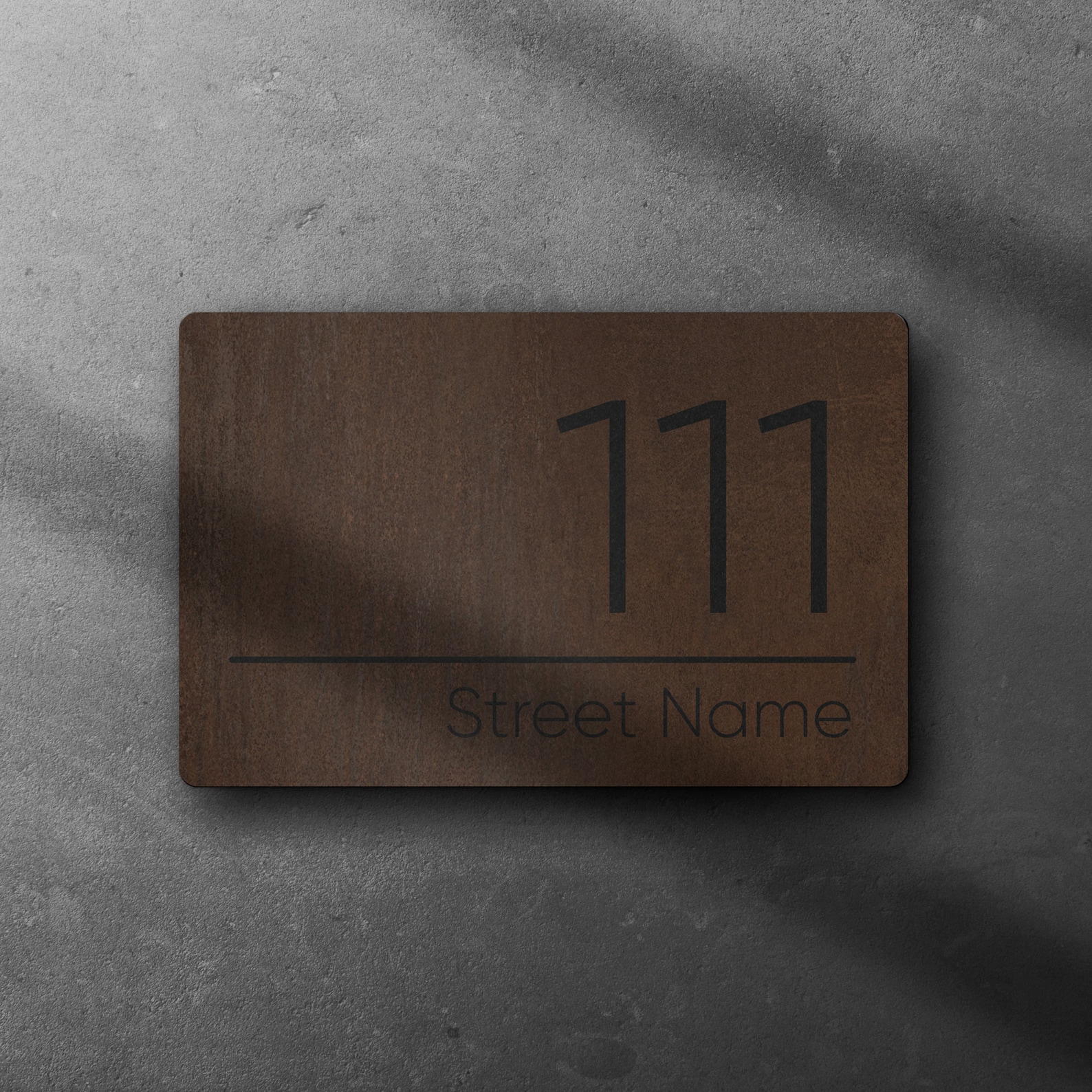 Personalised Contemporary Hidden Fixings Sign Rusty Metal | Etsy UK