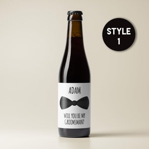 Personalised Beer Bottle Stickers for Best Man Proposal | Groomsman ...