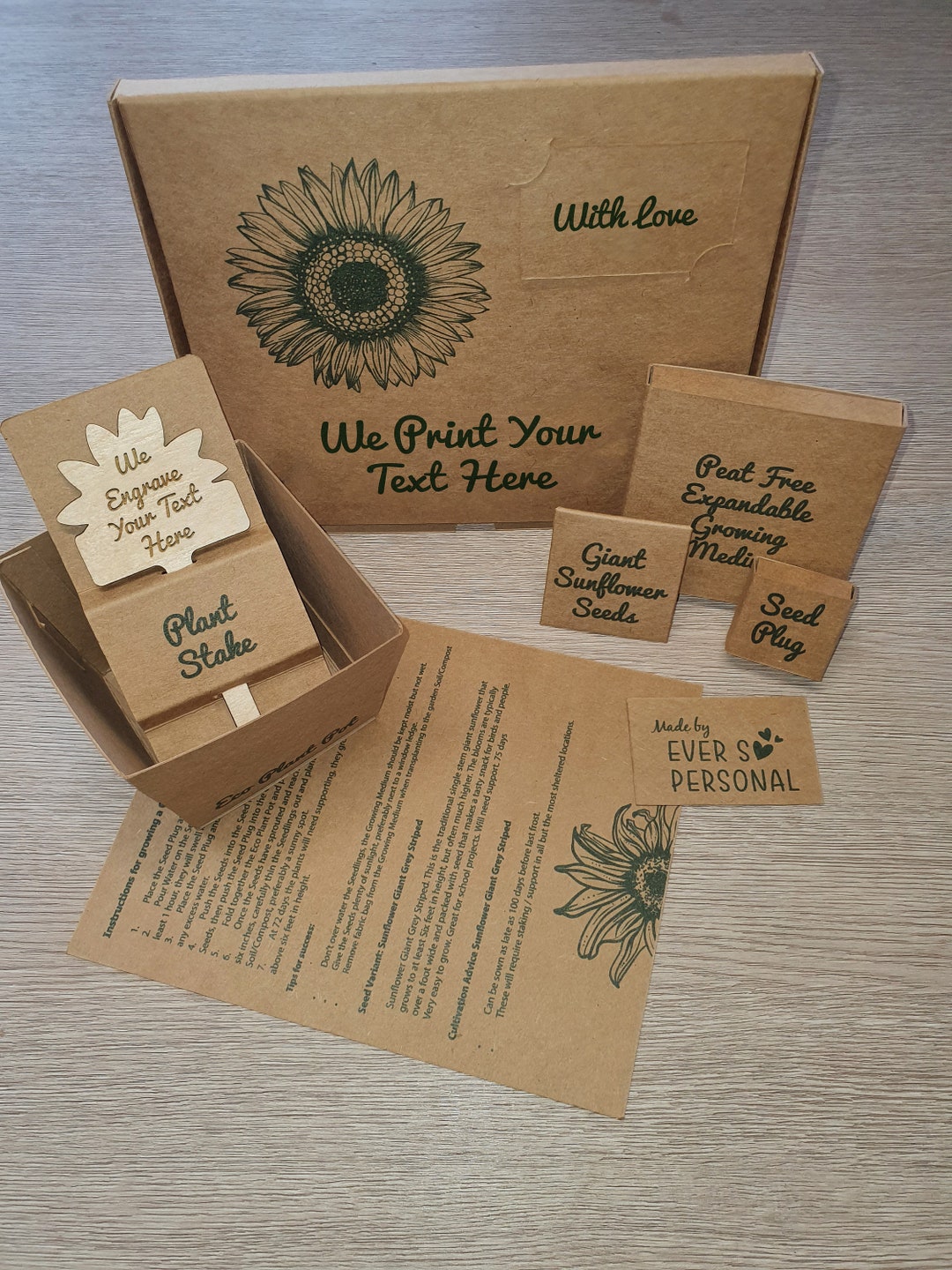 Personalised Environmentally Friendly Biodegradable Gift, Sunflower ...