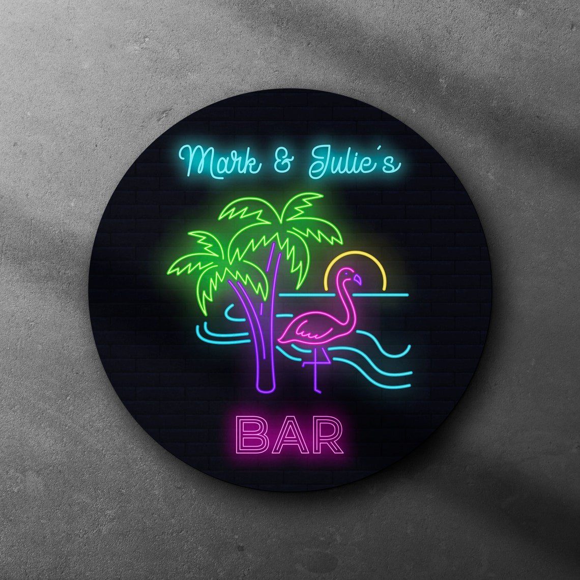 Personalised Neon Cocktail Nightclub Style Bar Sign 80S Retro | Etsy