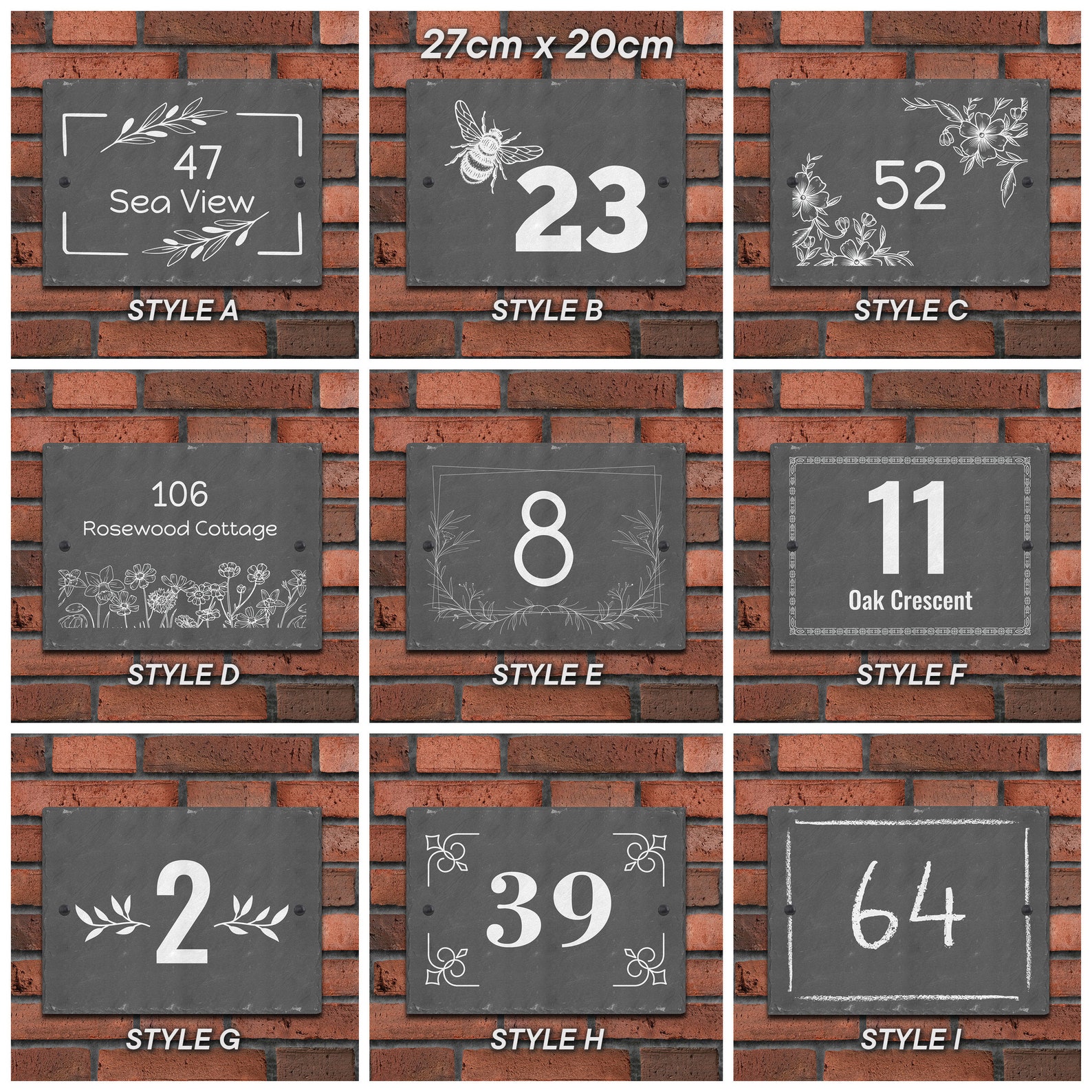Rustic Slate Door Number Slate Gate Sign Plaque Stone Home - Etsy UK